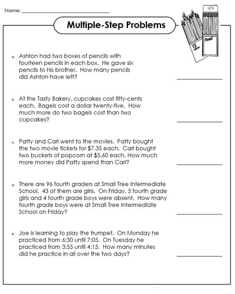 Multi Step Word Problems 3rd Grade