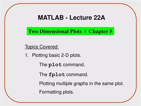 Ppt Matlab Lecture 22a Powerpoint Presentation Free Download Id735283