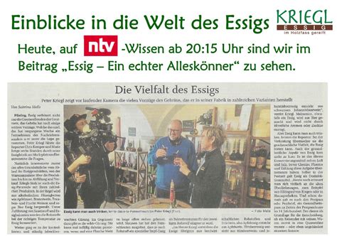 Kriegl Essig Pilsting Essigbrauerei Bio Essige Gourmet Essige News