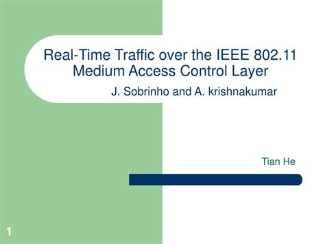 Ppt Real Time Traffic Over The Ieee 80211 Medium Access Control