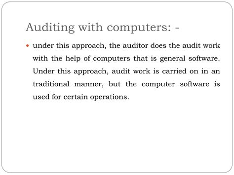 Auditing In Edp Environment Computerized Audit Pdf