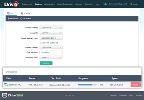 IDrive BMR VMware Backup For ESXi And VCenter VMs
