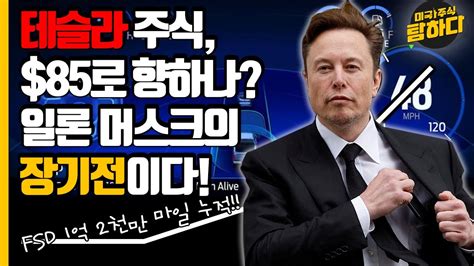 테슬라 주식 85로 향하나 일론 머스크의 장기전이다 Youtube
