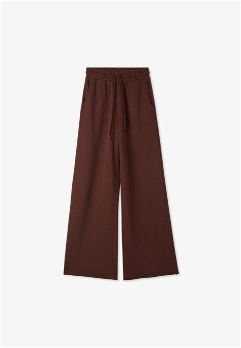 Terranova Tuta Wide Leg Tinta Unita Pantaloni Sportivi Cacao