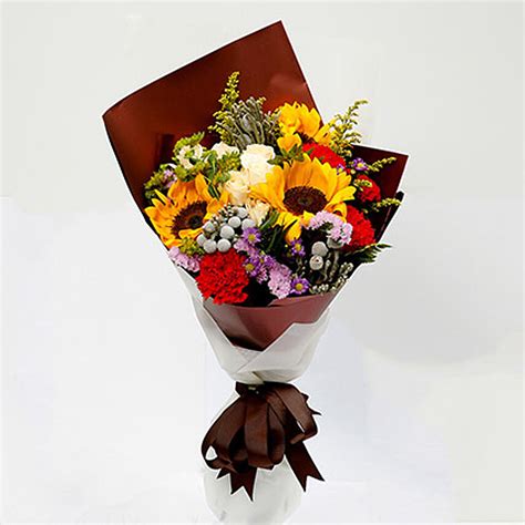 Joyful Bouquet Of Mixed Flowers Delivery In Singapore Fnp Sg