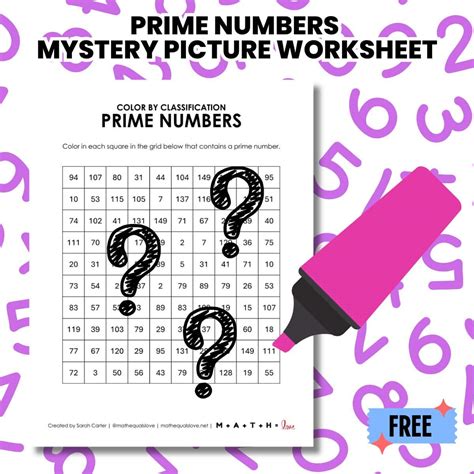 Prime Numbers Worksheet Free Pdf