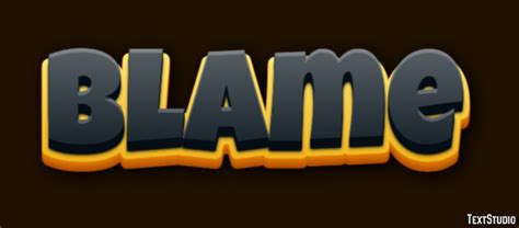 Blame Text Effect And Logo Design Word