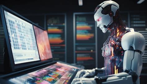 Premium Ai Image Automation Data Analytic With Robot And Digital Visualization For Big Data