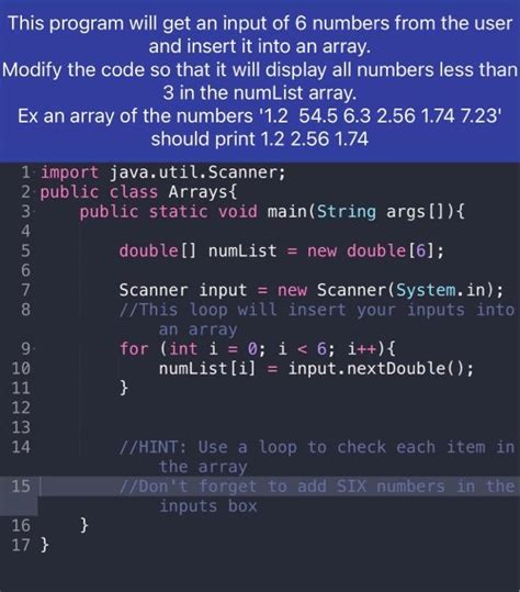 Solved This Program Will Get An Input Of 6 Numbers From The