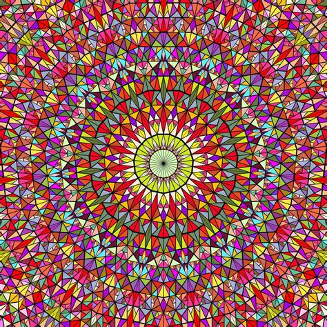 Polygonal Circular Tiled Pattern Mosaic Background Design Psychedelic Vector Graphic From