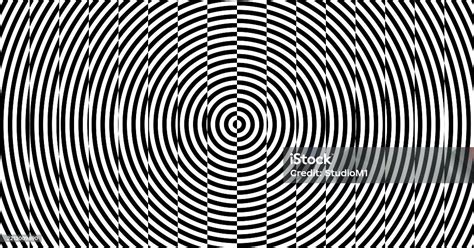 잔물결 효과가 있는 3d 물결 모양 배경 흑인과 백인 패턴입니다 여러 슬라이스 라인에서 변위가 있는 광학 착시 동적 패턴 추상적인 줄무늬 배경막 디자인을 위한 벡터입니다