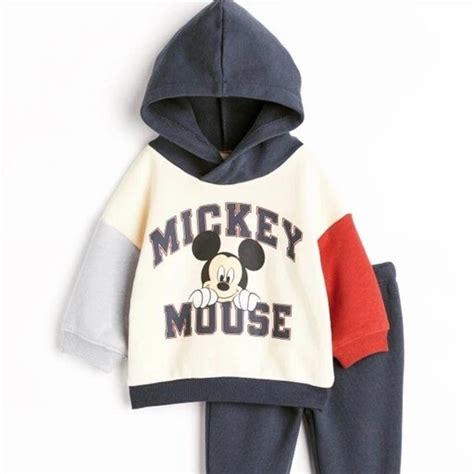 خرید و قیمت ست هودی و شلوار بچگانه ترک مارک زارا طرح میکی جنس دورس سه