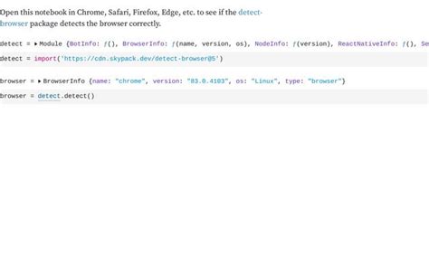 Browser Detection Tester Using The Detect Browser Npm Package Ray
