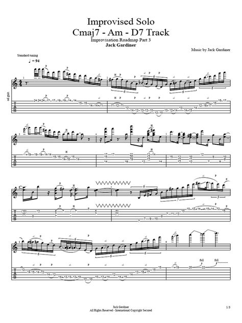 Improvised Solo Cmaj7 Am D7 Track Pdf