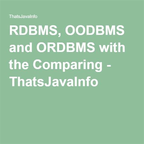 Difference Between Oodbms And Rdbms Pdf Logisticsnaa