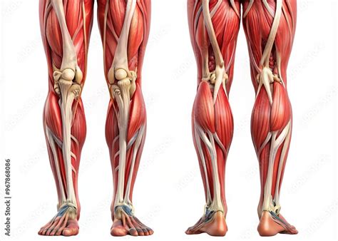 Leg Muscle Anatomy Diagrams Detailed Stock Illustration Adobe Stock