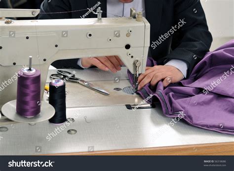 Tailor Using Industrial Sewing Machine A Series Of Tailor Related