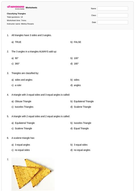 50 Classifying Triangles Worksheets For Grade 4 On Wayground Free