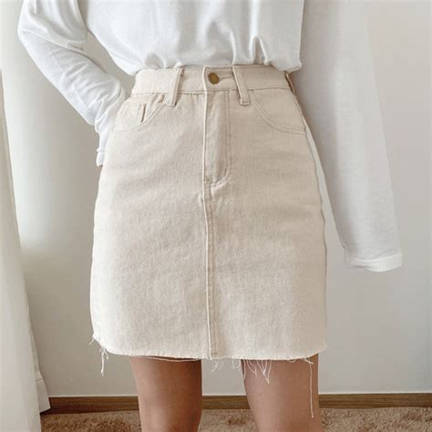 S~xxl 밑단 컷팅 데일리 면 미니스커트 2color 에이블리
