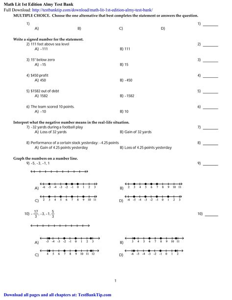Math Lit 1st Edition Almy Test Bank By Jamesdn88 Issuu