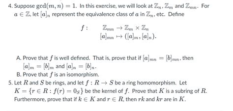 Solved Suppose Gcd M N In This Exercise We Will Look Chegg