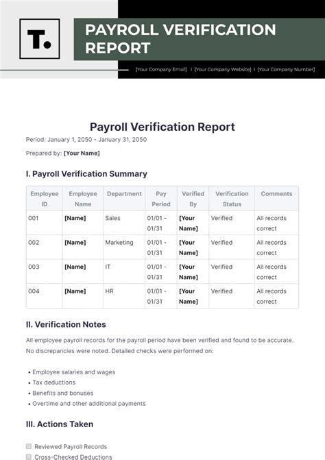 Free Payroll Report Templates To Edit Online And Print
