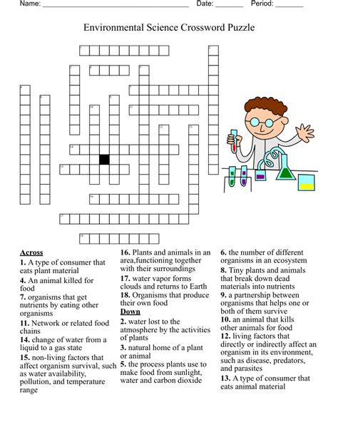 Environmental Science Crossword Puzzle Answer Key Prntbl