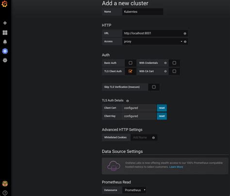 Proxy Kubernetes And Prometheus Not Working Together With Grafana