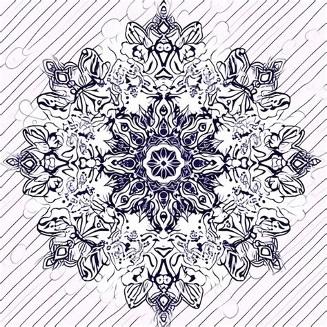 Premium AI Image A Close Up Of A Snowflake With Many Different Designs On It Generative Ai