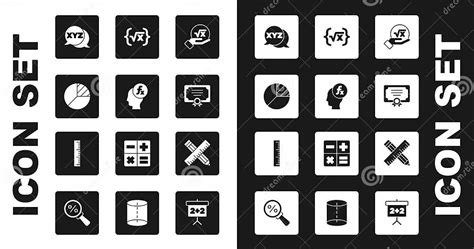Set Square Root Of X Glyph Function Mathematical Symbol Pie Chart Infographic Xyz Coordinate