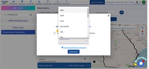 download parking lots data in shapefile kml mid 15 gis formats using