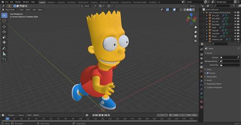 Bart Simpson Running Pose 3d Model 49 3ds Blend C4d Fbx Max Ma Lxo Obj Free3d