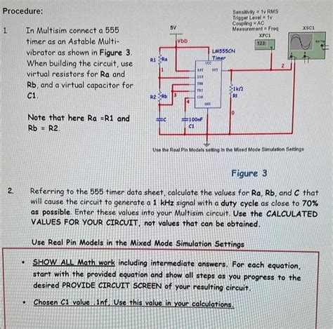 Solved In Multisim Connect A 555 Timer As An Astable