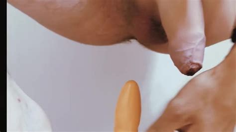 Slowly Riding Orange Dildo Stretching Asshole Free Sex Video Redtube