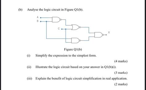 solved b analyse the logic circuit in figure q1 b b de