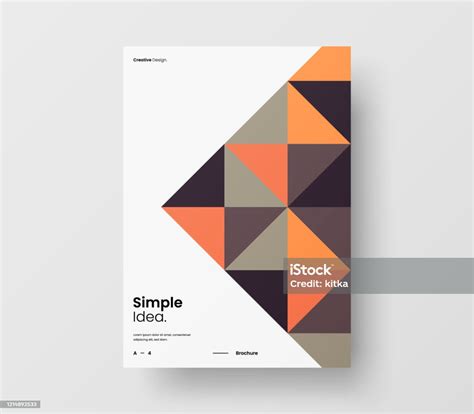 놀라운 비즈니스 프리젠 테이션 벡터 A4 수직 방향 전면 페이지 모형 현대 기업 보고서는 추상적 인 기하학적 일러스트 디자인 레이아웃을 다룹니다 회사 Id 브로셔