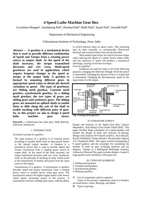 pdf 4 speed lathe machine gearbox