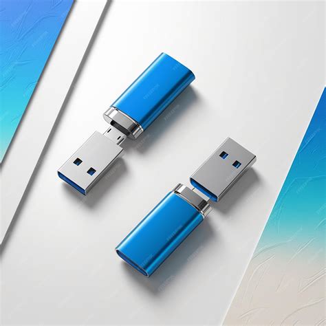 Usb Flash Drive Mockup Isolated On Branding Background Clean Template