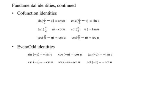 Ppt Fundamental Identities Powerpoint Presentation Free Download