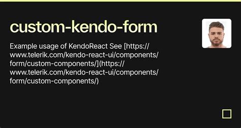 Custom Kendo Form Codesandbox