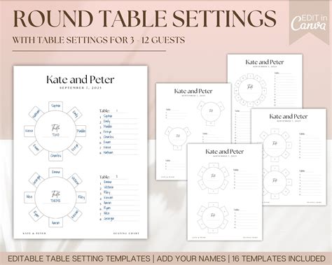 Wedding Seating Chart Round Tables