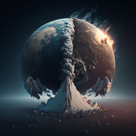 Premium Photo An Ai Generated Illustration Of Collision Of Two Huge Planets In A Dark Space