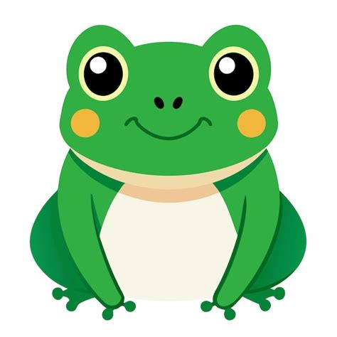 O Sapo Comum Ri Se Kawaii Vetor Premium