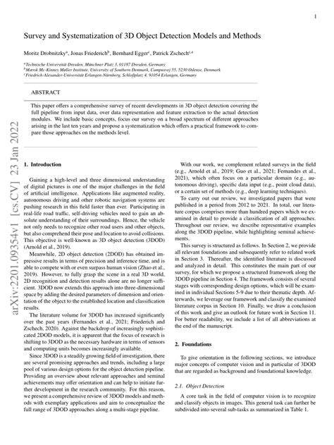 Pdf Survey And Systematization Of 3d Object Detection Models And Methods