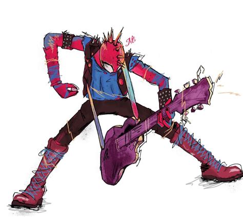 Spider Punk Bocetos Bonitos Punk Dibujo Cómics Antiguos