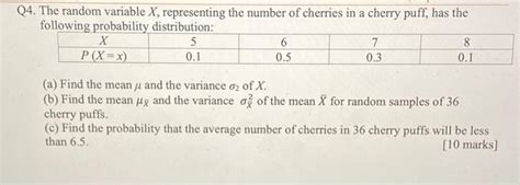 solved 4 the random variable x representing the number of