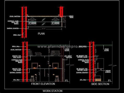 Bookshelf Elevation Autocad Dwg Free Download