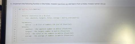 solved implement the following function in the pydev module
