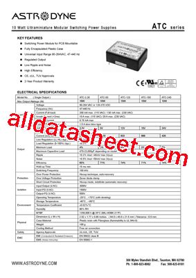 ATC Datasheet PDF Astrodyne Corporation