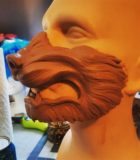 Working On A Wolf Of Tsushima Inspired Mask In Monster Clay R